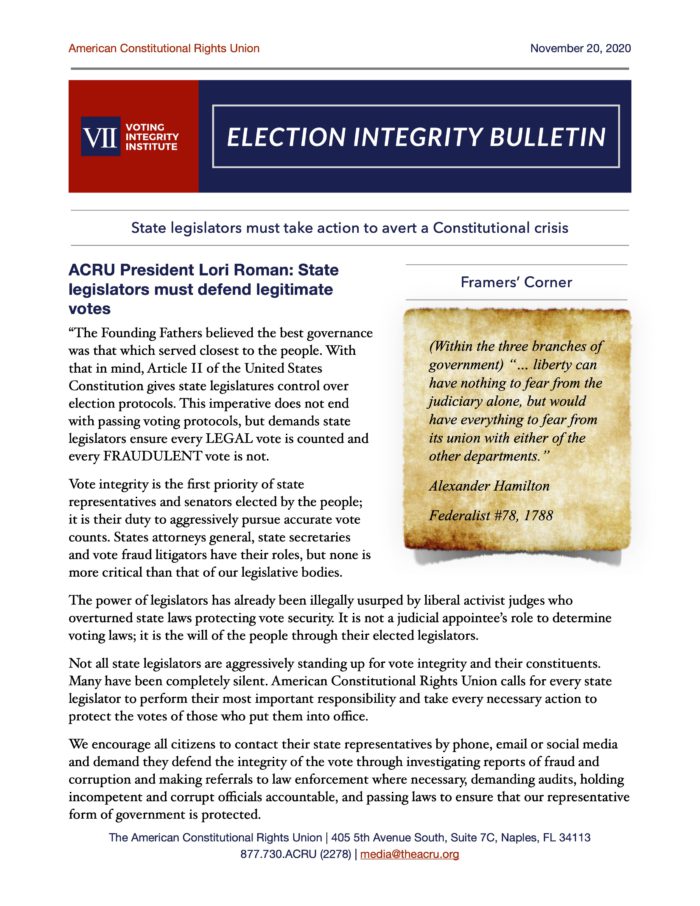 Election Integrity Bulletin - Voting Integrity Institute